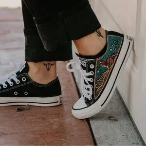 Converse | Shoes | Custom Tooled Leather Converse | Poshmark